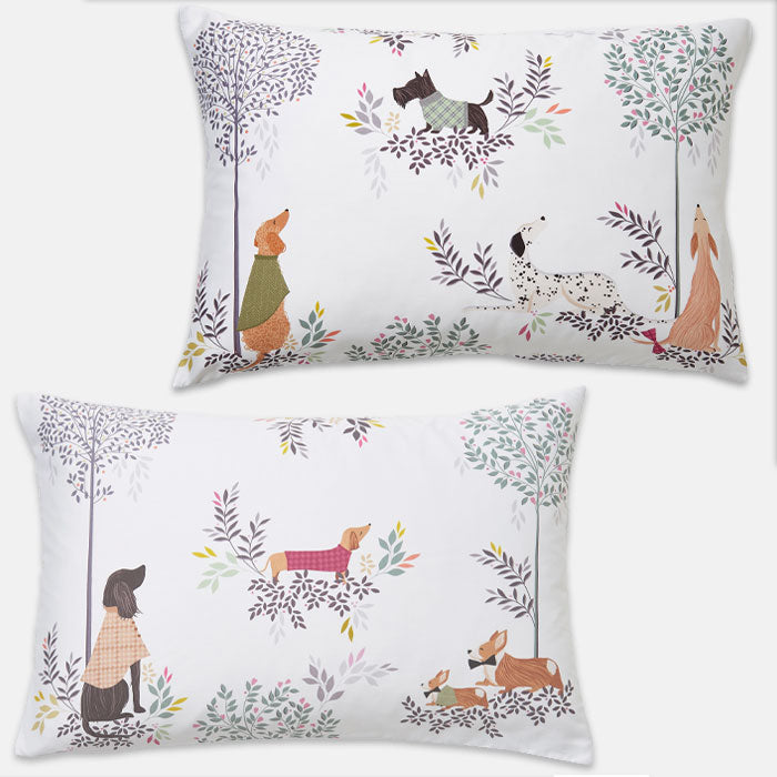 Sara Miller London Dapper Dogs Bed Linen Collection - Luxury Reversible Cotton Duvet Set
