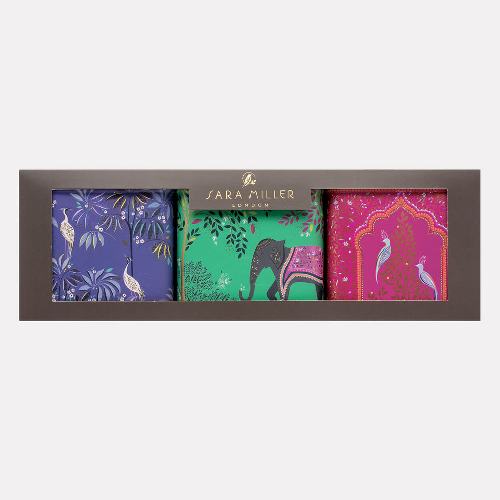 Indian Square Tin Caddies Set of 3 – Sara Miller London